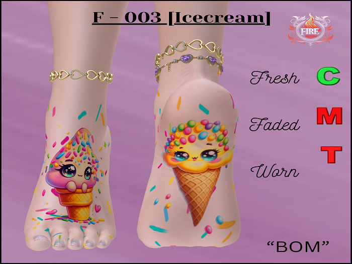 Second Life Marketplace - {Fire} - F - 003 [Ice Cream - Feet]